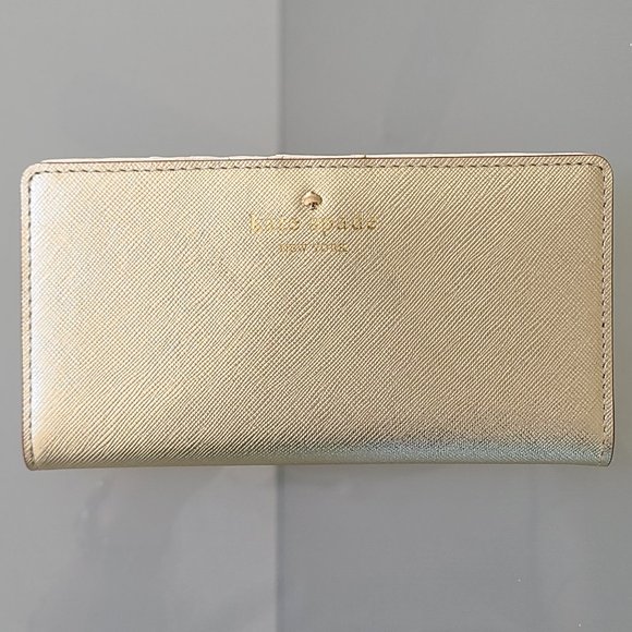 kate spade | Bags | Nwot Kate Spade New York Stacy Mikas Pond Gold Zip ...